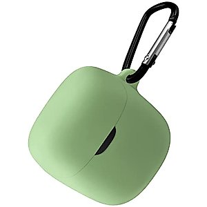 Geiomoo Silicone Case Compatible with JBL Tune 220TWS, JBL Tune 225TWS, Flexible Protective Cover with Carabiner (Green-1)