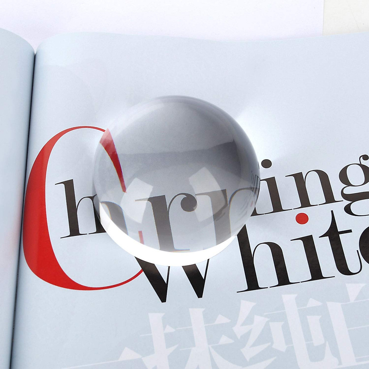 40X Crystal Dome Magnifying Glass Acrylic Optical Magnifier, 25MM Desk Reading Loupe Paperweight Half Ball Lens Magnifier for Reading Newspaper Stamps Maps