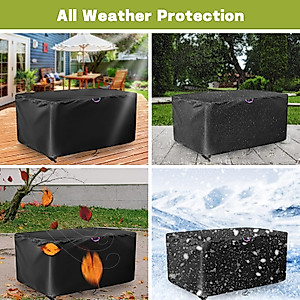 Outdoor Dining Table Cover, 60 Inch Rectangle Patio Dining Table Cover, Waterproof Protective Cover Patio Furniture Covers - 60 X 38 X 28 Inch