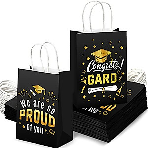 50 Pcs Graduation Gift Bag 2023 Graduation Party Gift Bag with Handles 5.9x2.8x7.5 in Congrats Grad Bag Bulk Graduation Party Favor Gift Wrapping Bag Candy Treat Paper Goody Bag for Graduation Supply