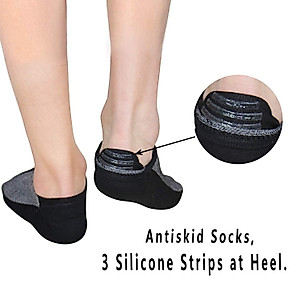 Faustine No Show Socks Ankle Low Cut Socks for Mens or Womens, Non Slip, 8 Pairs (8 Pairs (Black), L/XL(US Men Shoes Size 10-14))