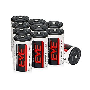 POWCAMAH (10-Pack) ER26500 Lithium Battery 3.6V 8500mAh C Size Li-SOCl2 Battery for Automobile Tire Pressure Monitor, Electricity Meter