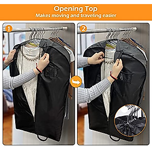 MISSLO 1 Pack 43" Garment Bag + 1 Pack 2 Clothing Rack