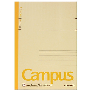 KOKUYO Campus Notebook, A 7mm Ruled, Semi-B5, 30 Sheets, 30 Lines, Pack of 5, 5 Colors, Japan Import (NO-3CANX5)