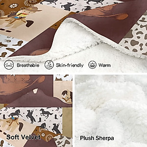 Deven Personalized Sherpa Fleece Baby Blankets for Boys,Girls,Cowboy Quilt,Custom New Born Receiving Blanket with Name for Baby Shower 30x40 in Gift