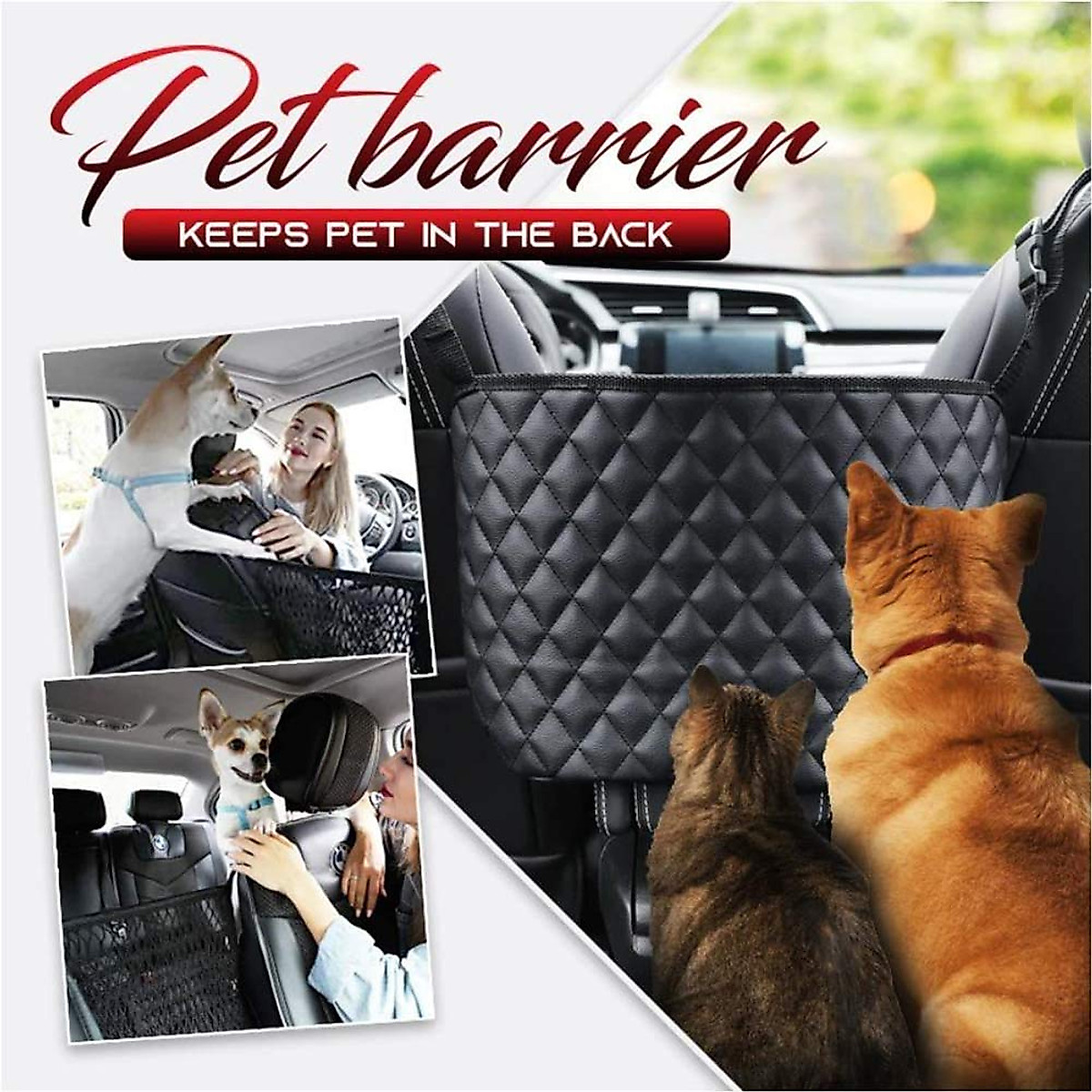 Car Seat Storage and Handbag Holding Net Hanging Storage Bag Between Car Seats,Barrier of Back Seat Pet Kids