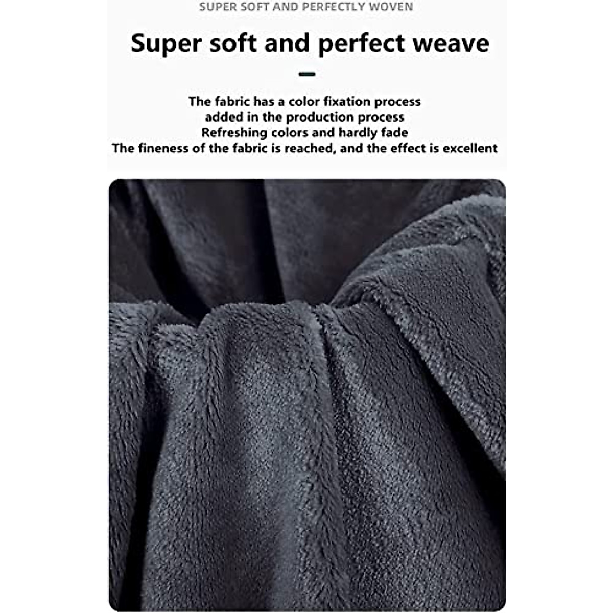 YIZA Bean Bag Chair 5ft Big Round Soft Fluffy Velvet Bag Chair Cover (No Filler,Cover only) Living Room Furniture Lazy Sofa Bed Cover for Adults (Black, 5FT) (5FT-01)