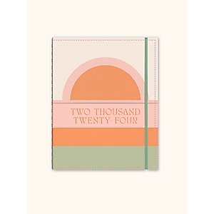 Orange Circle Studio 2024 Real-Time Planner Notebook, 12 Month Spiral Calendar Book with Monthly and Weekly Date Views, Appointment, Budget & Goal Tracker, Journal for School/Work, Golden Hour