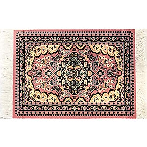 Carpet Coasters, Set of 4 Turkish Rug Style Table Drink mats, Absorbent Kitchen and Dining Accessories, Spill & drip Protection, Rectangular