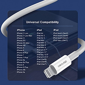 3Pack [Apple MFi Certified] Apple iPhone Charger 6ft, iPhone Chargers iPhone Lightning to USB Cable 6 Foot, Fast Charging Cord for Apple iPhone 12/11/11Pro/11Max/ X/XS/XR/XS Max/8/7, ipad
