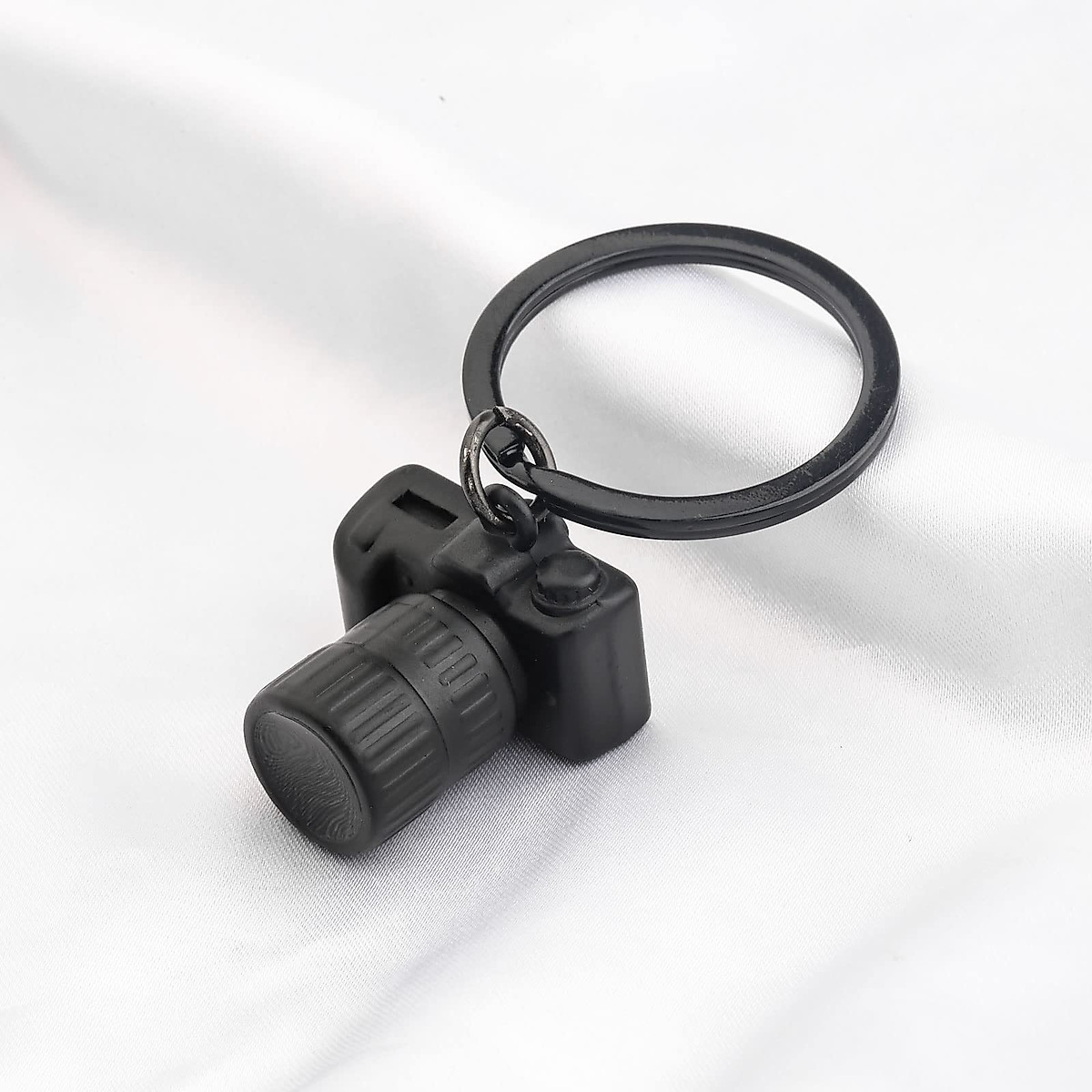 FUSTMW Photographer Gift Camera Keychain Photography Gift Black Camera Charm Jewelry Gifts For Photographer Lovers (camera message crad)