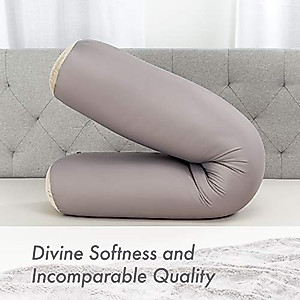 Case Only - Body Pillow Cover Stylish Silky Super Soft - 85% Spandex/ 15% Nylon, Beauty - Anti Wrinkle, Anti Aging Prevention - Breathable Pillowcase Design - Gentle on Hair Size 48 X 8, Stone Grey