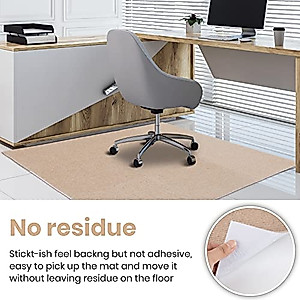 COSYLAND 35.4"x35.4" Office Chair Mat Splicing 9Pcs 11.8" x 11.8" for Hardwood Floor & Tile Floor, Under Desk Chair Mats Large Anti-Slip Floor Protector Rug, Not for Carpet, Khaki