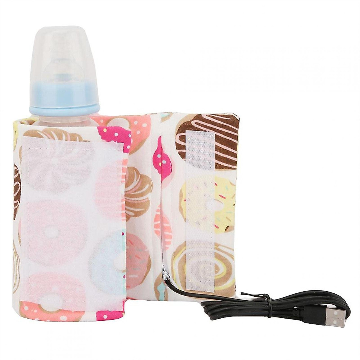 GOTOTOP Bottle Warmer Bag Bottle Warmer Case Milk Warmer Portable Cooler Bag with USB Charging Port for Baby Care(Donut)