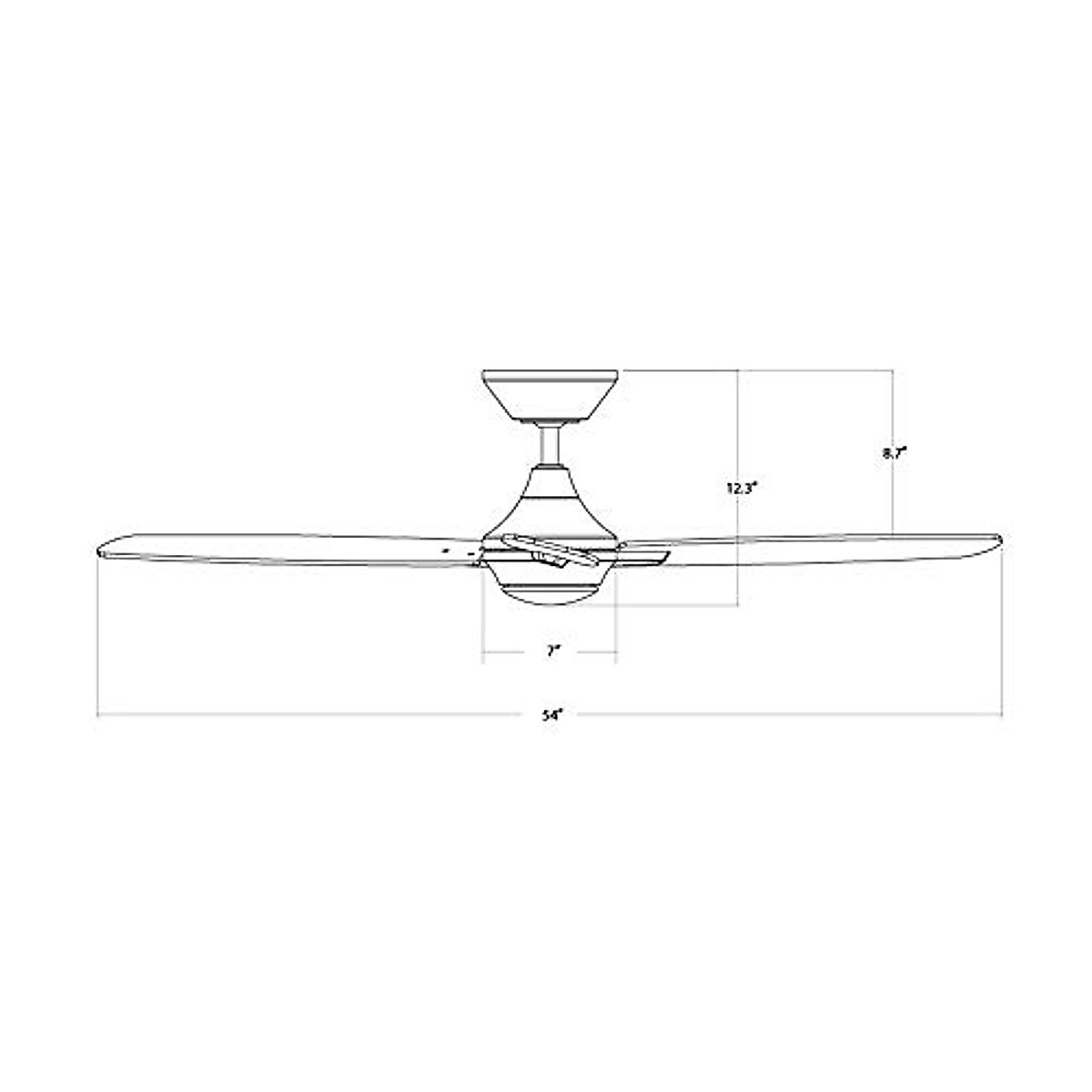 WAC Smart Fans Blitzen Indoor and Outdoor 3-Blade Ceiling Fan 54in Brushed Nickel with 3000K LED Light Kit and Remote Control works with Alexa and iOS or Android App