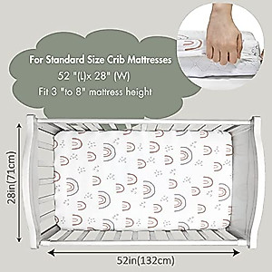 GLLQUEN BABY Crib Sheets for Boys Girls, Organic Fitted Crib Sheets Elastic Toddler Bed Crib Mattress Sheet Floral Pattern, Standard Safe Crib Sheets for Baby Unisex 52"x 28" x9"(Star)