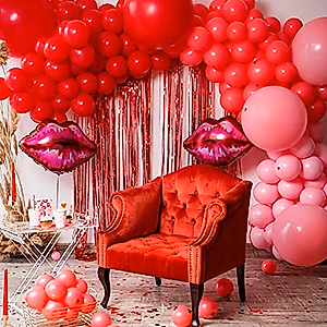 PartyWoo Red Balloons 50 pcs and Crepe Paper Streamers 6 Rolls