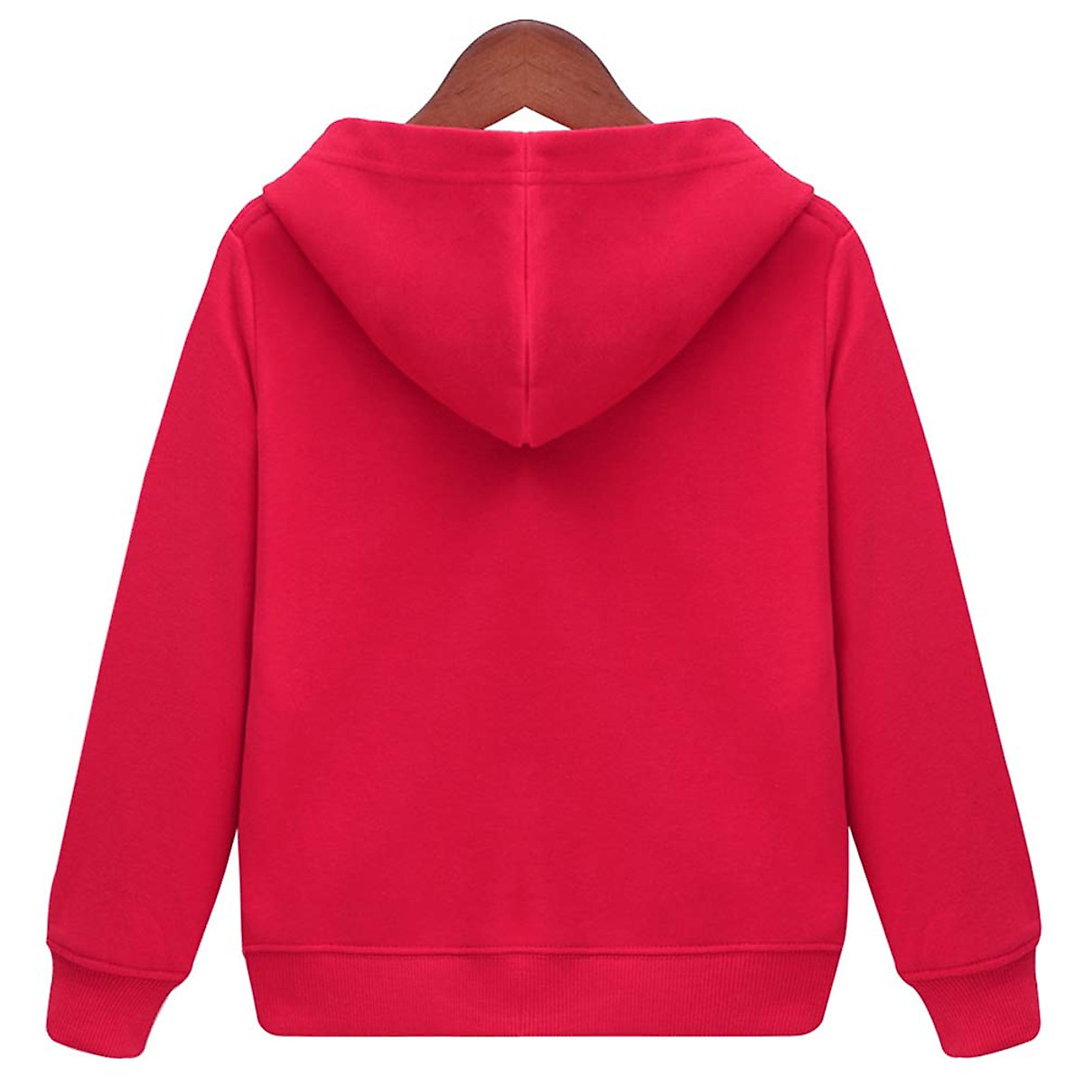 HAXICO Unisex Children Solid Zip-Up Hooded Sweatshirt Toddler Baby Boys Girls Classic Hoodie Cotton Tops Blouse Red, 3T