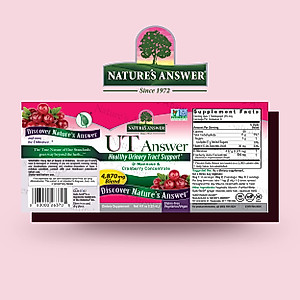 Nature's Answer UT Answer | Urinary Tract System Support | Cranberry Flavor Dietary Supplement | Alcohol-Free, Gluten-Free, Not Tested on Animals & Vegan 4oz