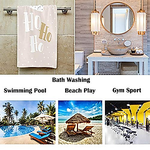 Pfrewn Santa Claus Red Hat Hand Towels 16x30 in Bathroom Towel, X-mas Hat Ho Ho HO Snowflake Ultra Soft Highly Absorbent Small Bath Towel Merry Christmas Bathroom Decor Gifts