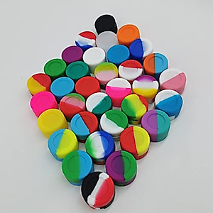 Thufans 3ML Silicone Containers 80pcs Non-Stick Wax Containers Kitchen Oil Wax Concentrate Jars Multi Use Storage Jar Different Color