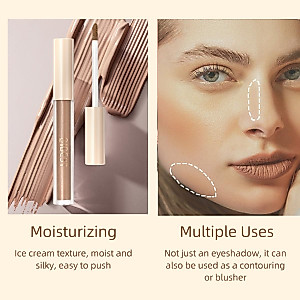 ONarisae Matte Eyeshadow liquid Long Lasting High-pigmented Eye shadow Gel Eye Makeup (Matte Brown)