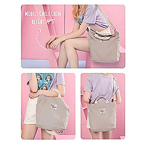 Lily queen Women Canvas Tote Handbags Casual Hobo Shoulder Bag Crossbody (Taupe Grey)