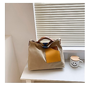 Aesthetic Hobo Bags for Women, Crossbody Canvas Shoulder Bag Totes Handbags for College, Shopping, Travel, Work (Khaki,One Size)