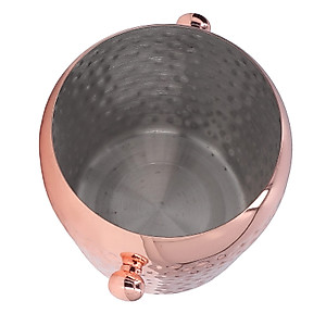BuyWeek Ice Bucket, 1000ml Champagne Bucket 10.9 x 8.8 x 11.5cm Stainless Steel Wine Bucket Portable Beer Chiller Bucket for Bar Party Club(Rose Gold)
