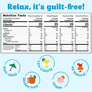 Craftmix Variety Pack, Makes 12 Drinks, Skinny Cocktail Mixers, Mocktails Non-Alcoholic Drinks - Made With Real Fruit - Vegan Low-Carb, Low-Sugar, Non-GMO, Dairy Free, Gluten Free, Easy to Mix