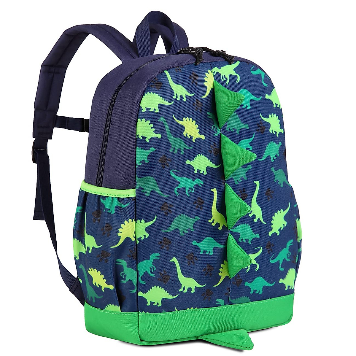 VASCHY Dinosaur Toddler Backpacks, Cute Water Resistant Little Boys Girls Backpack Chest Strap for Kindergarten,Rucksack Schoolbag Bookbag for Kids Green