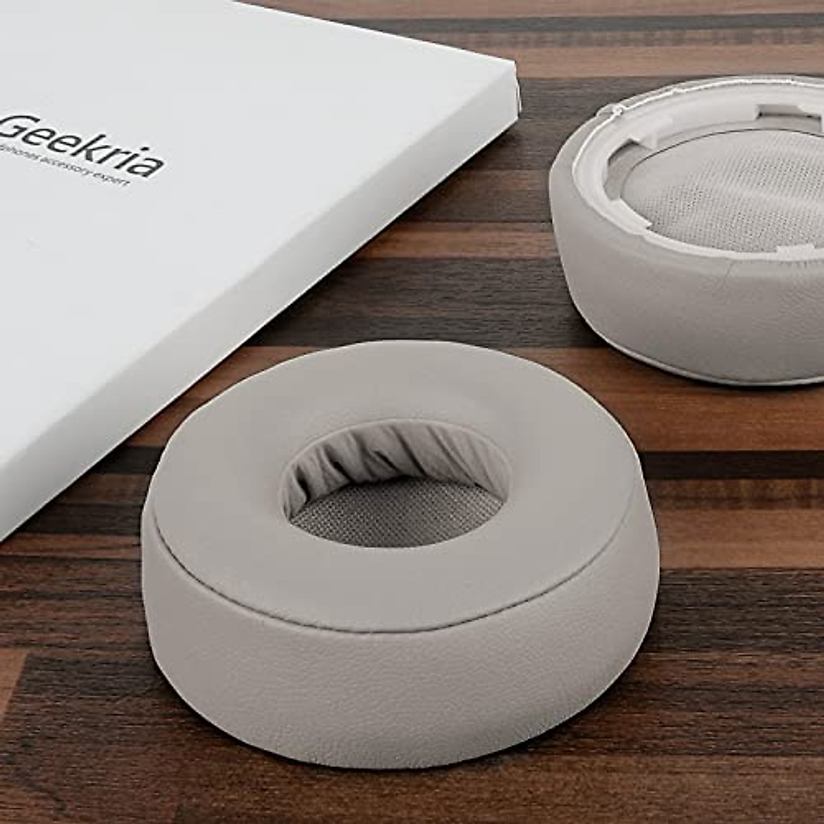 Geekria QuickFit Protein Leather Replacement Ear Pads for Sony WH-H800 Headphones Ear Cushions, Headset Earpads, Ear Cups Repair Parts (Golden)