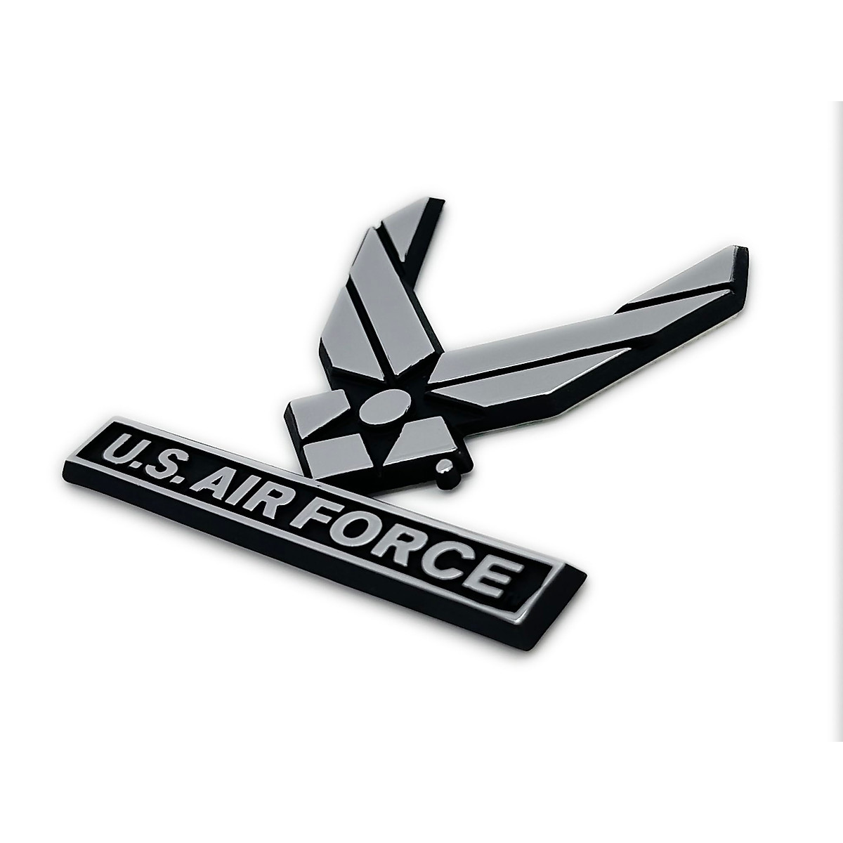 Elektroplate Officially Licensed U.S. Air Force Wings Chrome Auto All Metal Emblem for Cars, Trucks, and All Auto | Universal Fit at 3" x 3.4" | Weatherproof