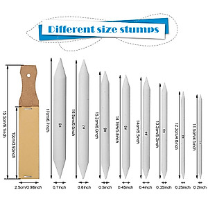 22 PCS Sketch Drawing Tools, AGPTEK 16 Blending Stumps Set with 2 Sandpaper Pencil Sharpeners, 1 Pencil Extension Tool, 2 Erasers & 1 Felt Bag for Student Sketch Drawing Accessories