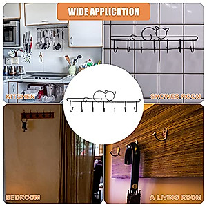 HOMSFOU 1pc Hangers Cat Simple Kitchen Home Purse Hook- Mounted Rail Practical Mount Hook Clothes Hooks Hats Back Wall Hanging Lovely Door Organizer Storage with Rustproof Art