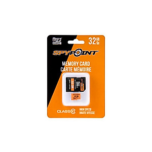 SPYPOINT 32GB Micro SD Memory Card trail for cameras | Adapter Media Storage for Trail and Game Cameras Designed | Used in Hunting and Trail Cams (Class 10 speed)