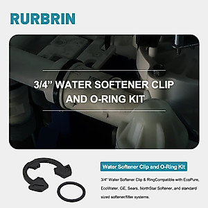 RURBRIN (4+4PCS) 3/4" Water Softener Clip and O-Ring Kit Compatible with GE Kenmore Eco Pure Eco Water Softener, Replace Parts for 7116713 and 7170288