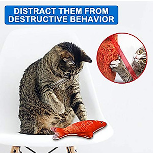 PJLJY 5Pcs Catnip Toy, Plush Fish Cat Toy, Cat Chew Toy, Catnip Filled Cartoon Fish with Bell Inside for Interactive Kitty Chew Toys Cat Teething Cat Exercise