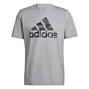 adidas Men's Essentials Camouflage Printed Tee, Medium Grey Heather, Large