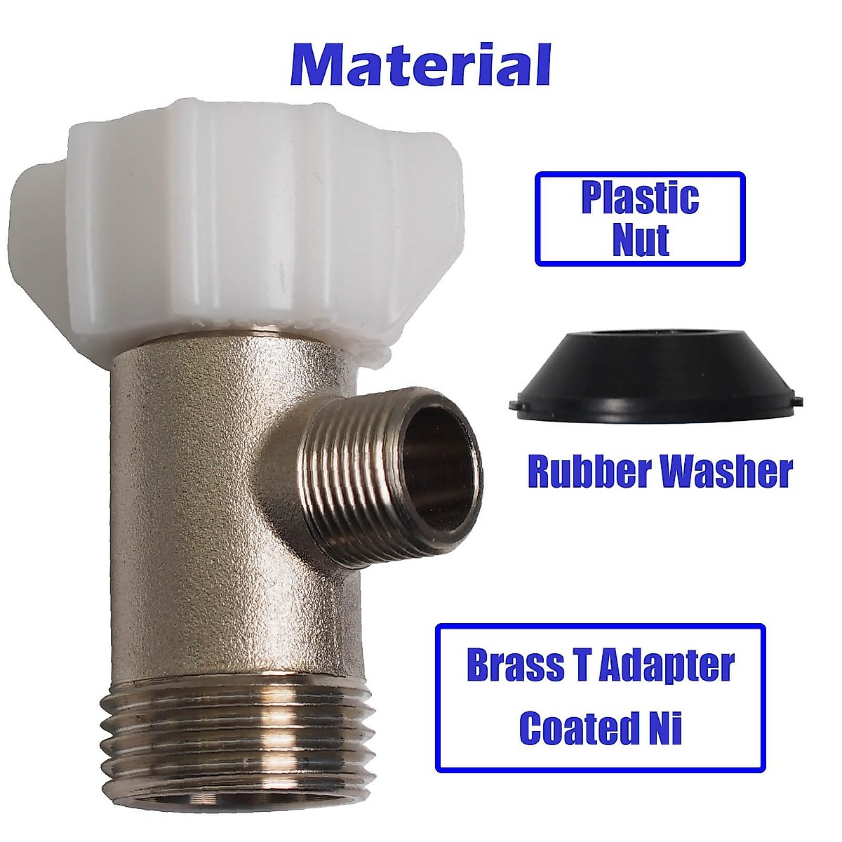Bidet T Adapter - T Valve Adapter for Bidet, 3 Way Adapter or Tee Connector, Made of Brass (15/16″ x 15/16″ x 9/16″ or 7/8″ x 7/8″ x 3/8″) Thread Code 15/16"-14UNS, Thread Branch 9/16"