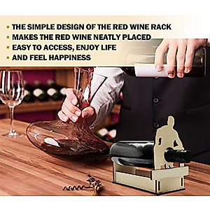 Wine Rack - Lightweight and Portable Wine Bottle Display Wooden Rack, Home Storage Function Shelf Collection Wine Rack Wooden Creative Ornaments, Easy to Assemble