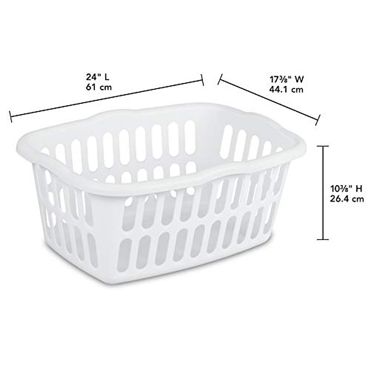 Sterilite 12459412 1.5 Bushel/53 Liter Rectangular Laundry Basket, White & Aqua Chrome, Assorted, 12-Pack , Green