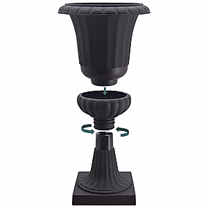 Arcadia Garden Products PL50BK-2 Deluxe Plastic Urn(Pack of 2), Black