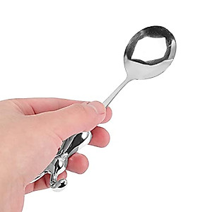 SOIMISS 4 pcs Bunny Fork Spoon Set Stainless Steel Easter Rabbit Cutlery Set Easter Bunny Flatware Silverware Set Eating Utensils Tableware