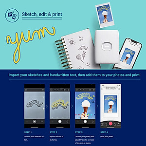 Fujifilm Instax Mini Link 2 Smartphone Printer Clay White, Fuji Instax Mini Film 40 Sheets, Protective Case, Instant Printer Bundle