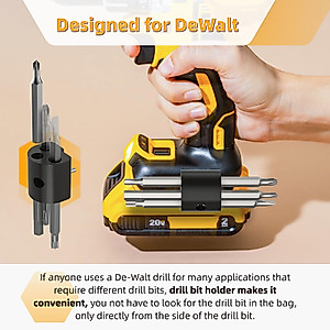20V Drill Bit Holder Compatible with ‎DeWalt Impact Driver Tool Organizer Holds 6 Bits