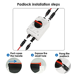 Solar Combiner Box, 1500V DC 32A 4P IP66 Waterproof Insulated Switch Professional Power Solar PV DC Quick Disconnect Switch for Solar Power System RV Boats (2 in 1)