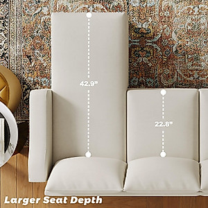 Belffin Velvet Convertible Sectional Sofa L Shaped Couch Reversible Sectional Sofa with Chaise Velvet 4 Seat Sectional Sofa (Beige)…