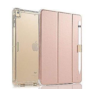 valkit iPad Pro 12.9 Case 2017/2015 (Old Model,1st & 2nd Gen) - iPad Pro 12.9 Inch Cover Smart Folio Stand Protective Translucent Frosted Back Cases with Auto Wake/Sleep, Rose Gold