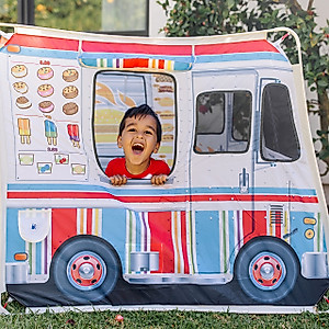 Melissa & Doug Food Truck Play Tent Role Play Toy Food Truck Tent, Ice Cream Truck Tent For Kids Ages 3+